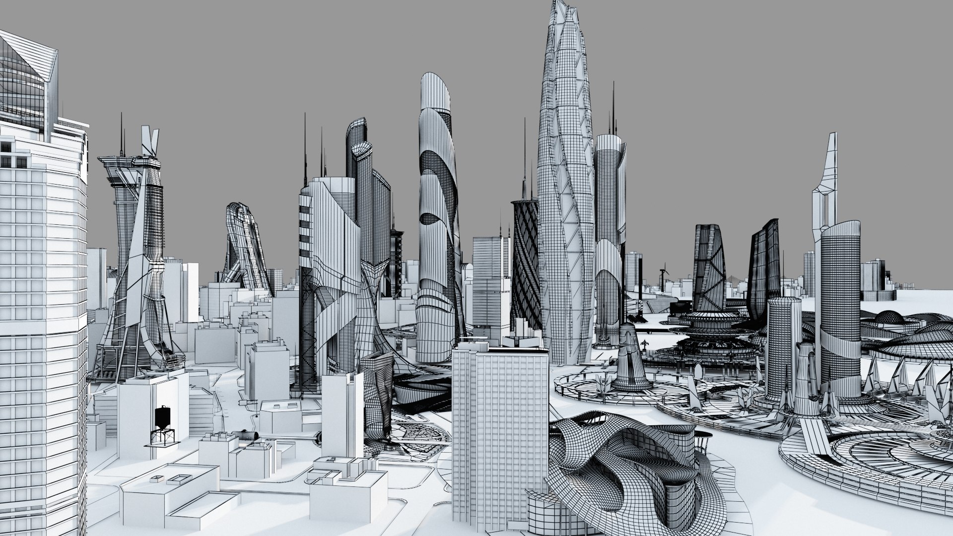 Future City 01 3D Model - TurboSquid 1942371