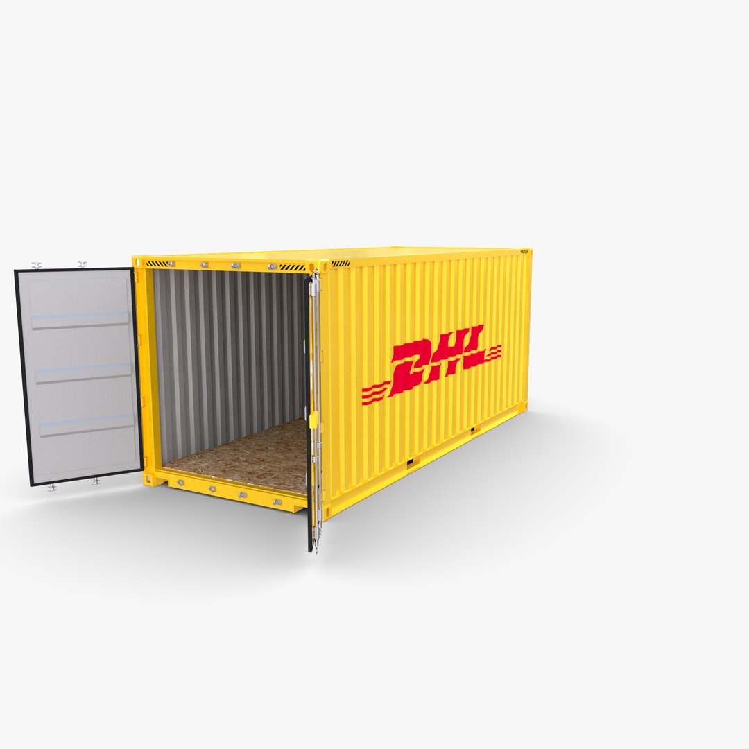 3D 20ft Shipping Container DHL Model - TurboSquid 1835834