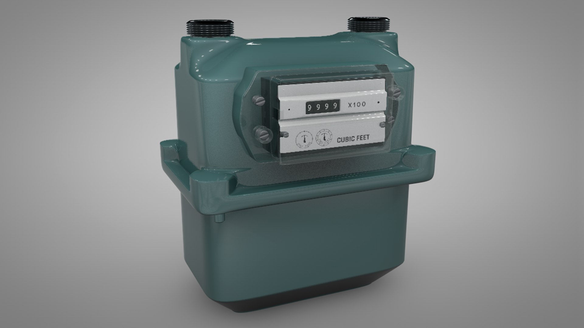 3D Gas Meter Bk-250 Green Model - TurboSquid 1368941