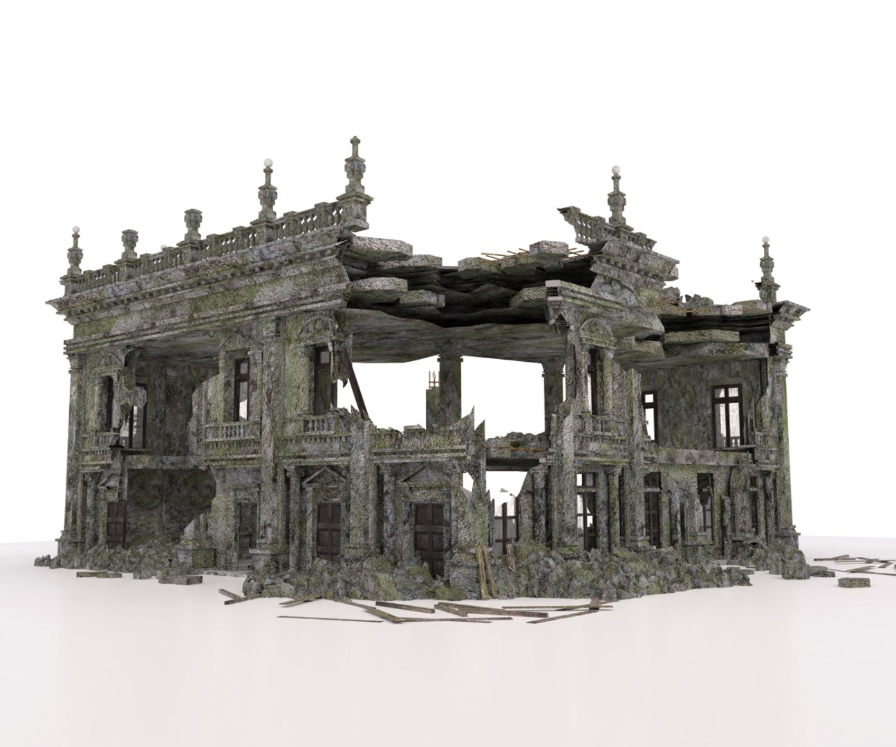 Ruined Building 3D Model - TurboSquid 1382431