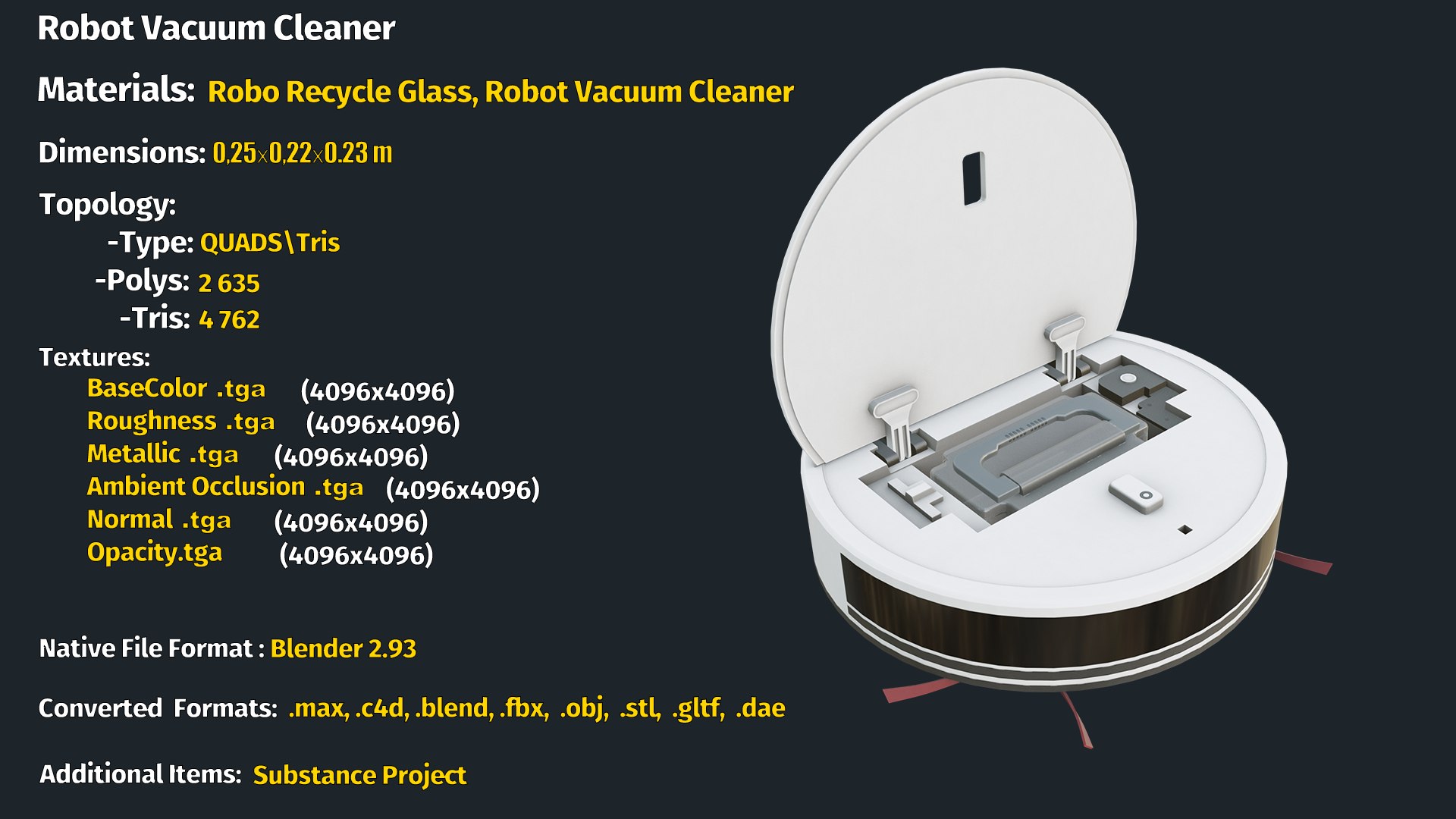Robot Vacuum Cleaner 3D Model - TurboSquid 1763606