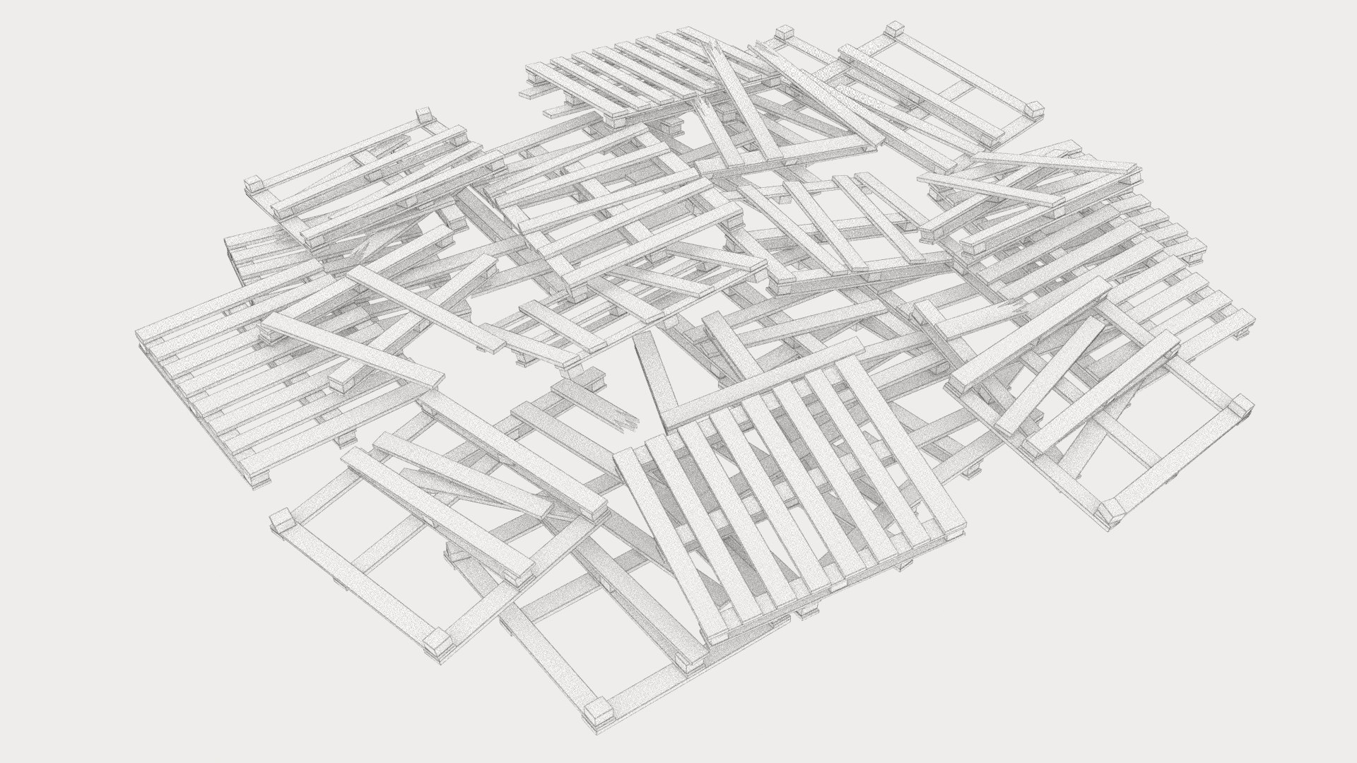 3D Pallet Pile 3 Model - TurboSquid 1949382