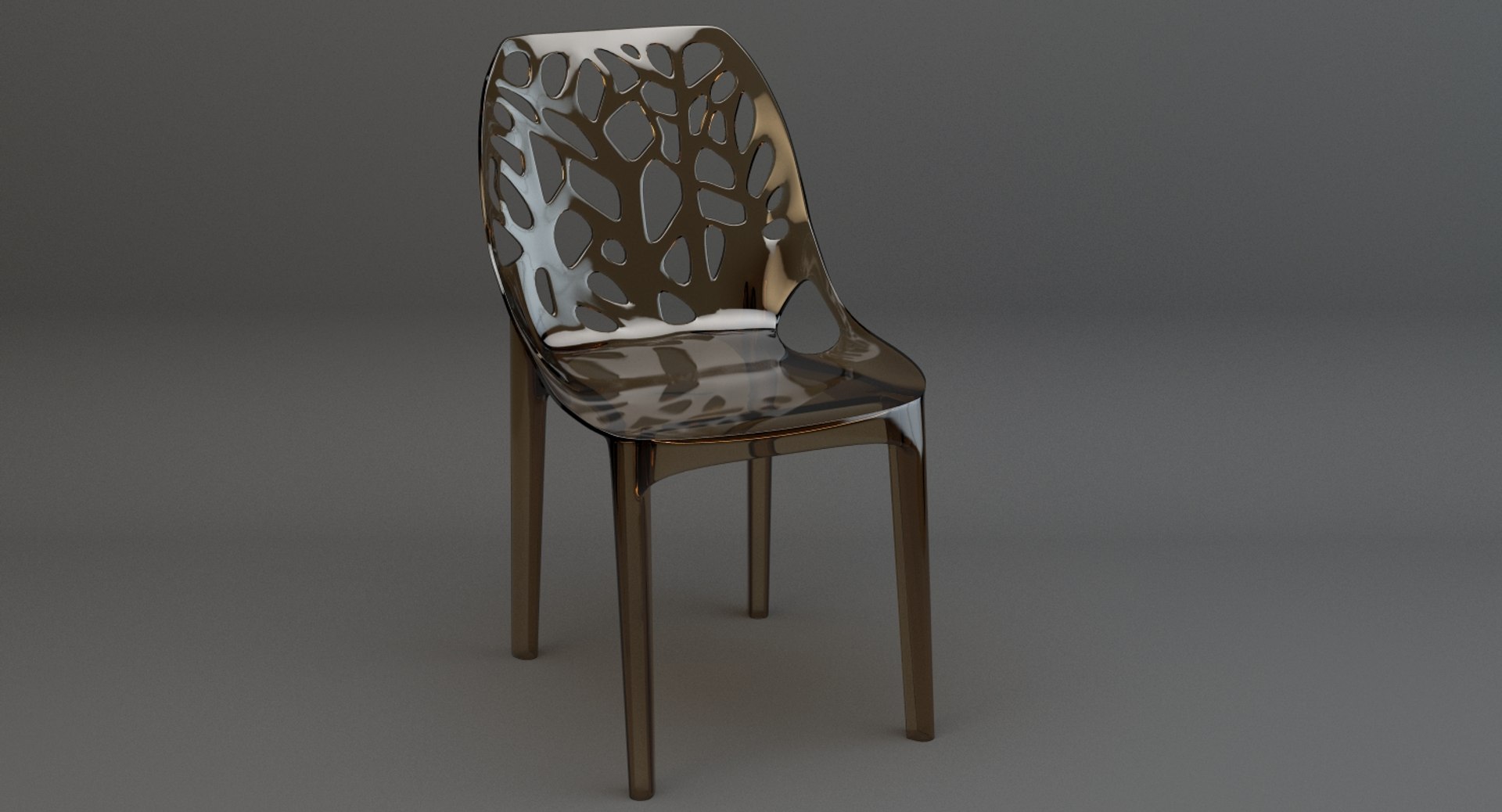 3d tree plastic transparent chair model