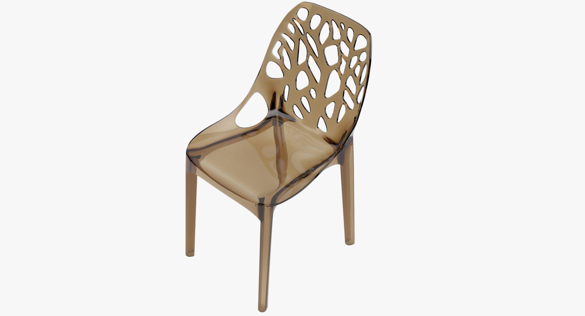 3d tree plastic transparent chair model