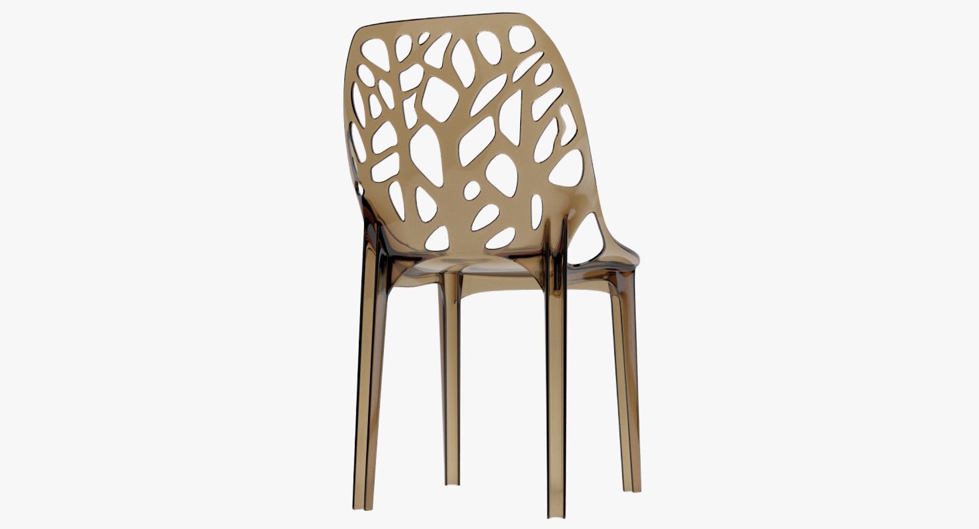 3d tree plastic transparent chair model