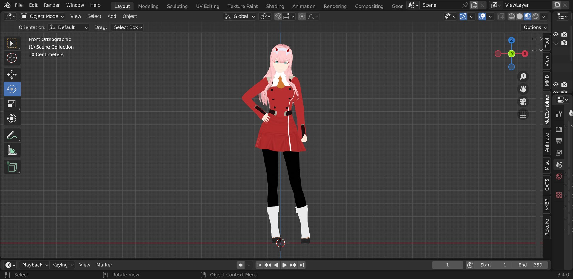 Zero Two 3D Fan Art From Darling In The FranXX Format Blender And Unity ...