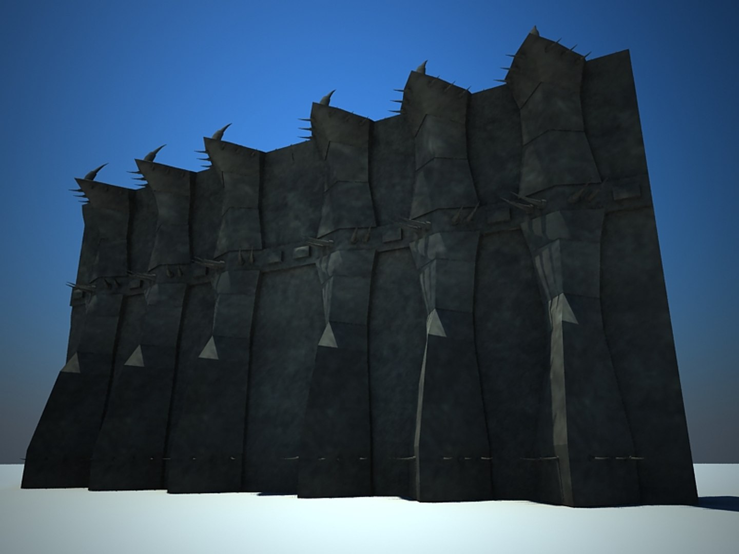 evil fantasy walls 3d model