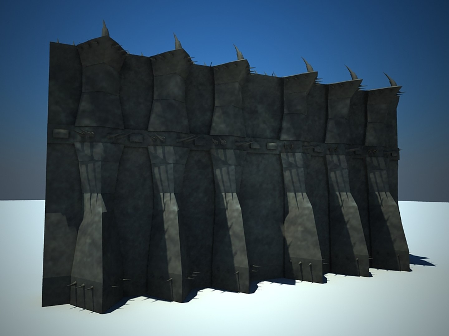 evil fantasy walls 3d model