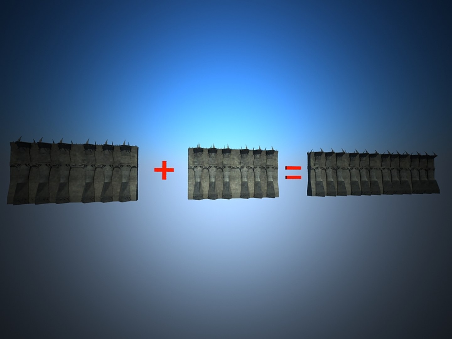 evil fantasy walls 3d model
