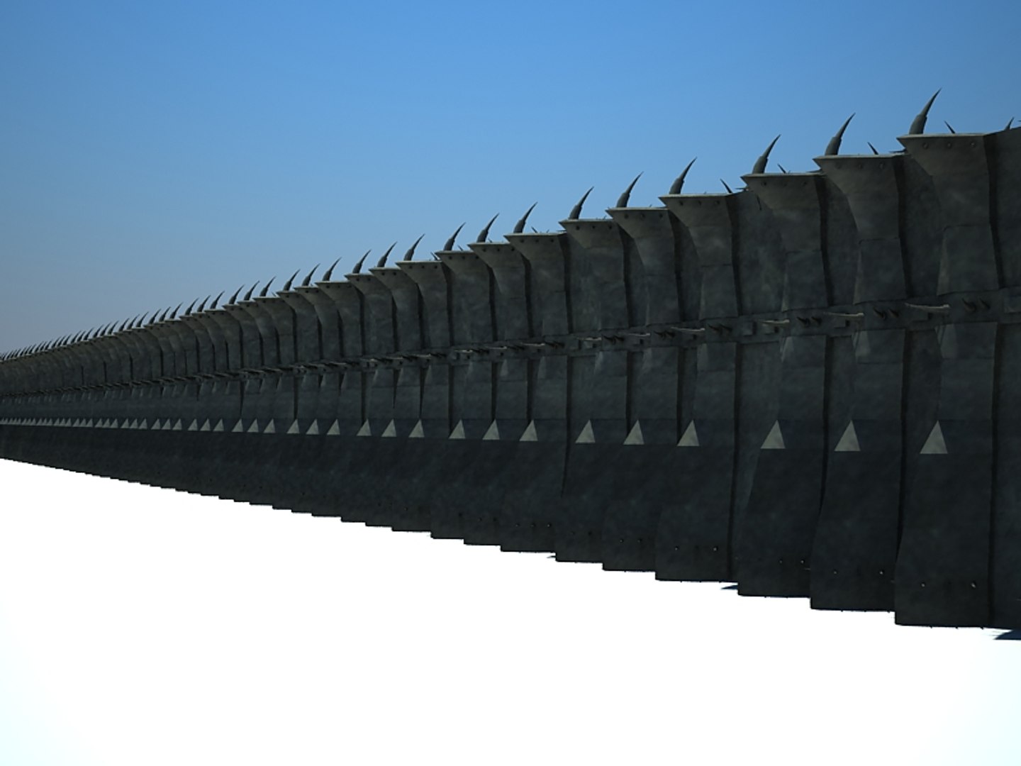 evil fantasy walls 3d model