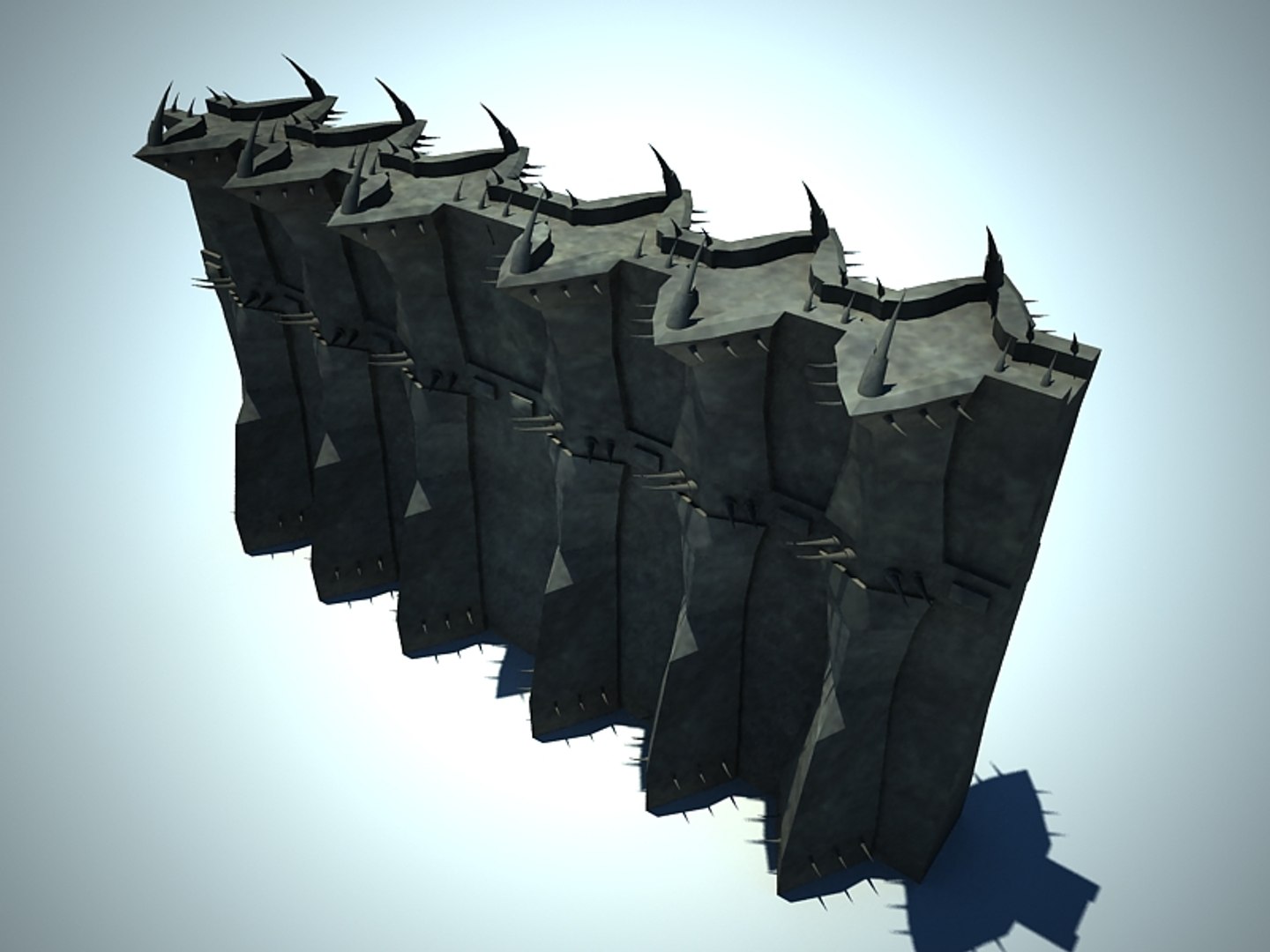 evil fantasy walls 3d model