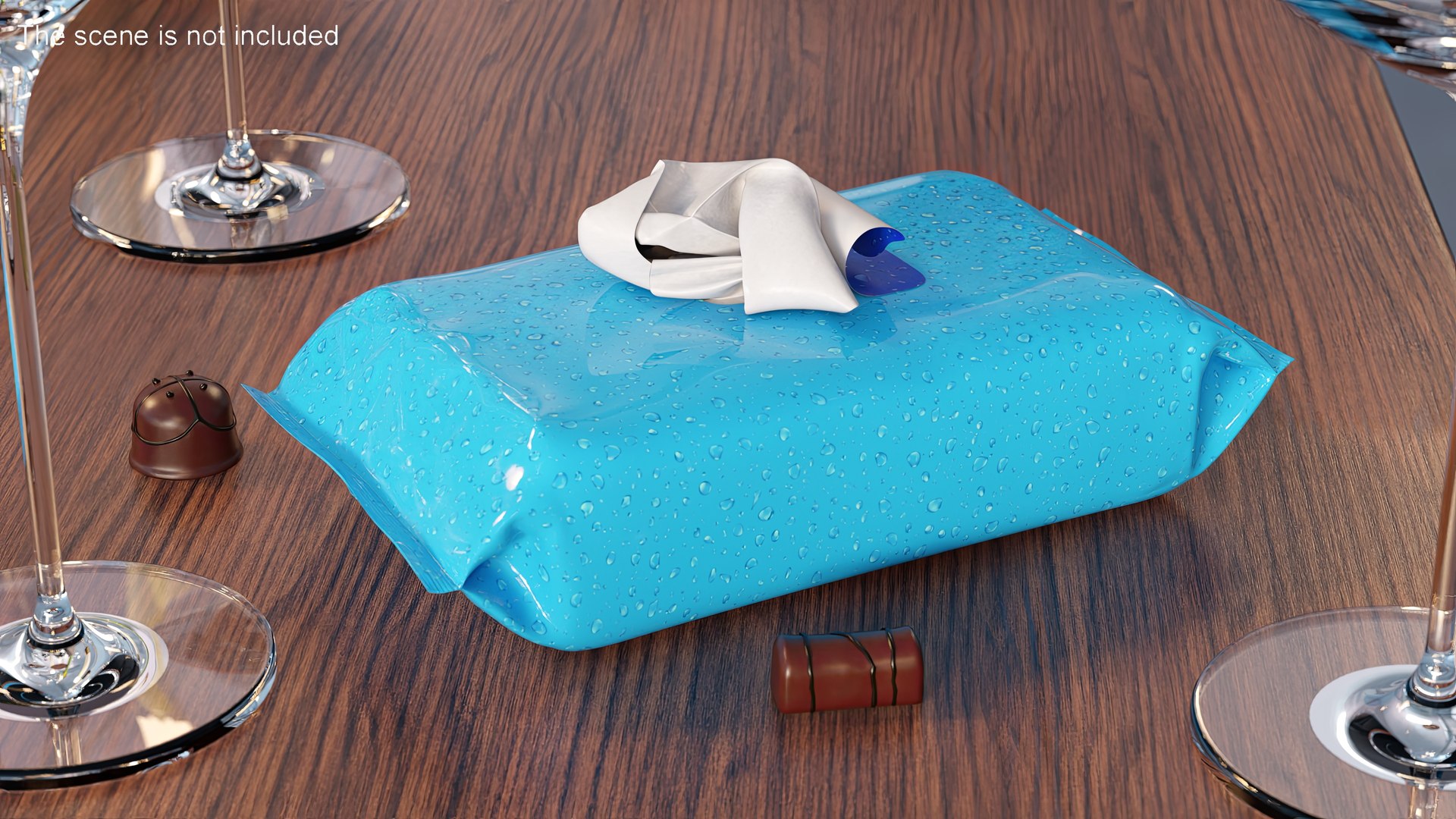 3D Blue Pack With Wet Napkin Sticking Out - TurboSquid 2230767