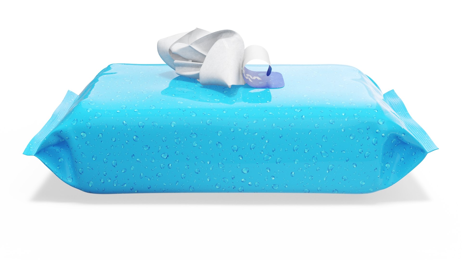 3D Blue Pack With Wet Napkin Sticking Out - TurboSquid 2230767
