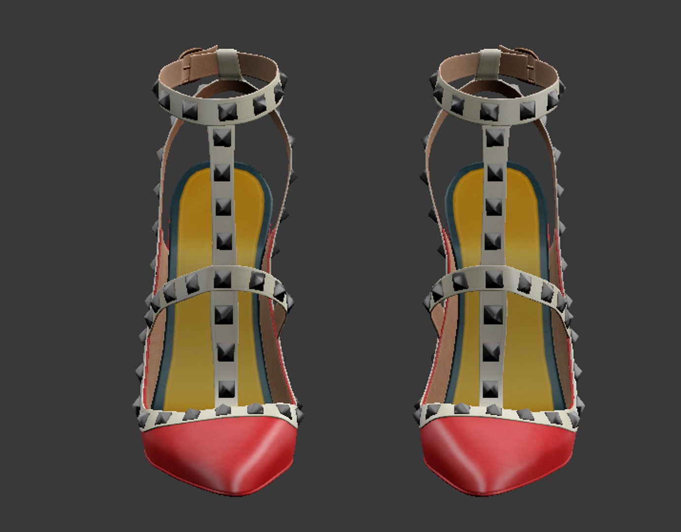 Studded Stilettos Model - TurboSquid 1160172