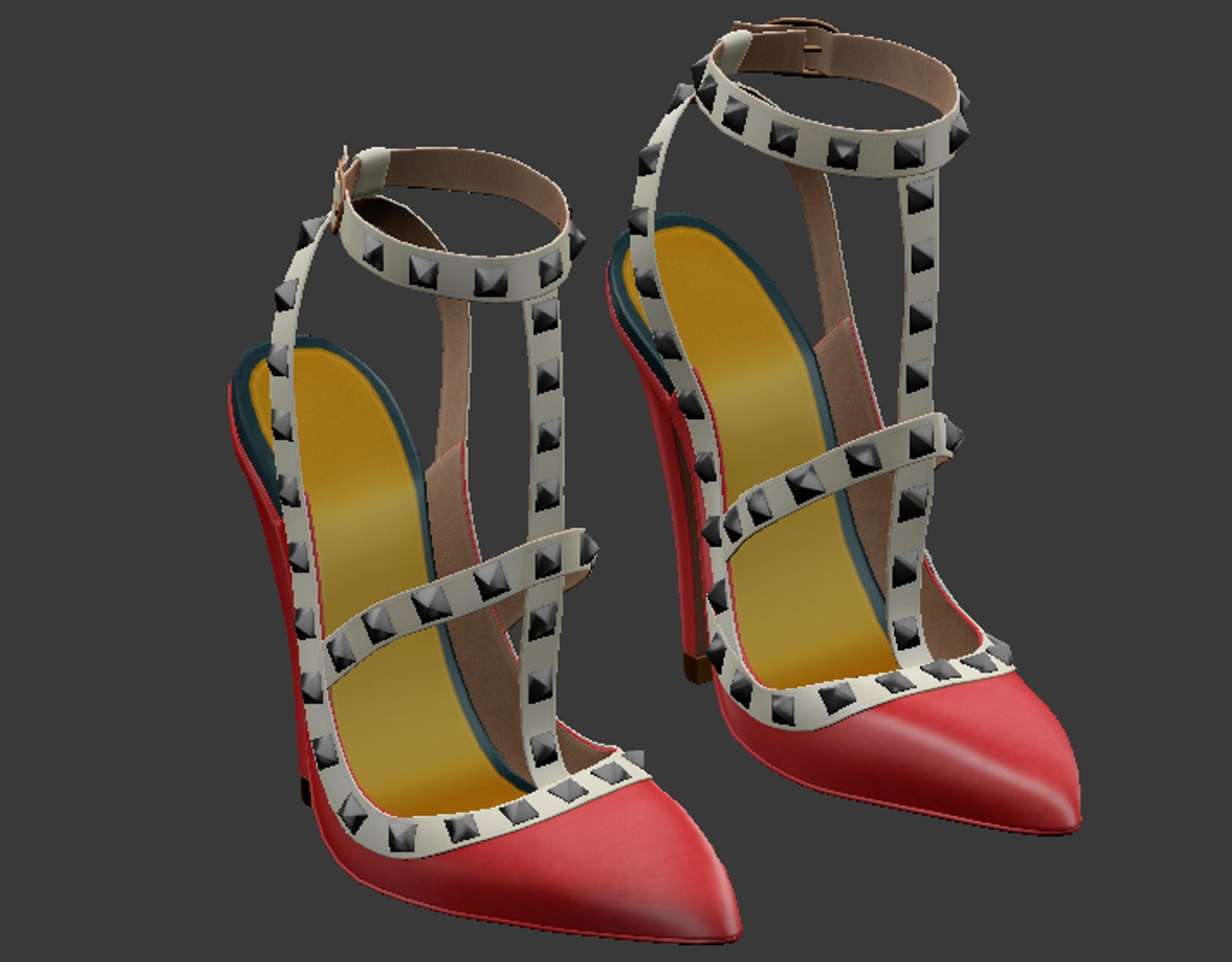 Studded Stilettos Model - TurboSquid 1160172