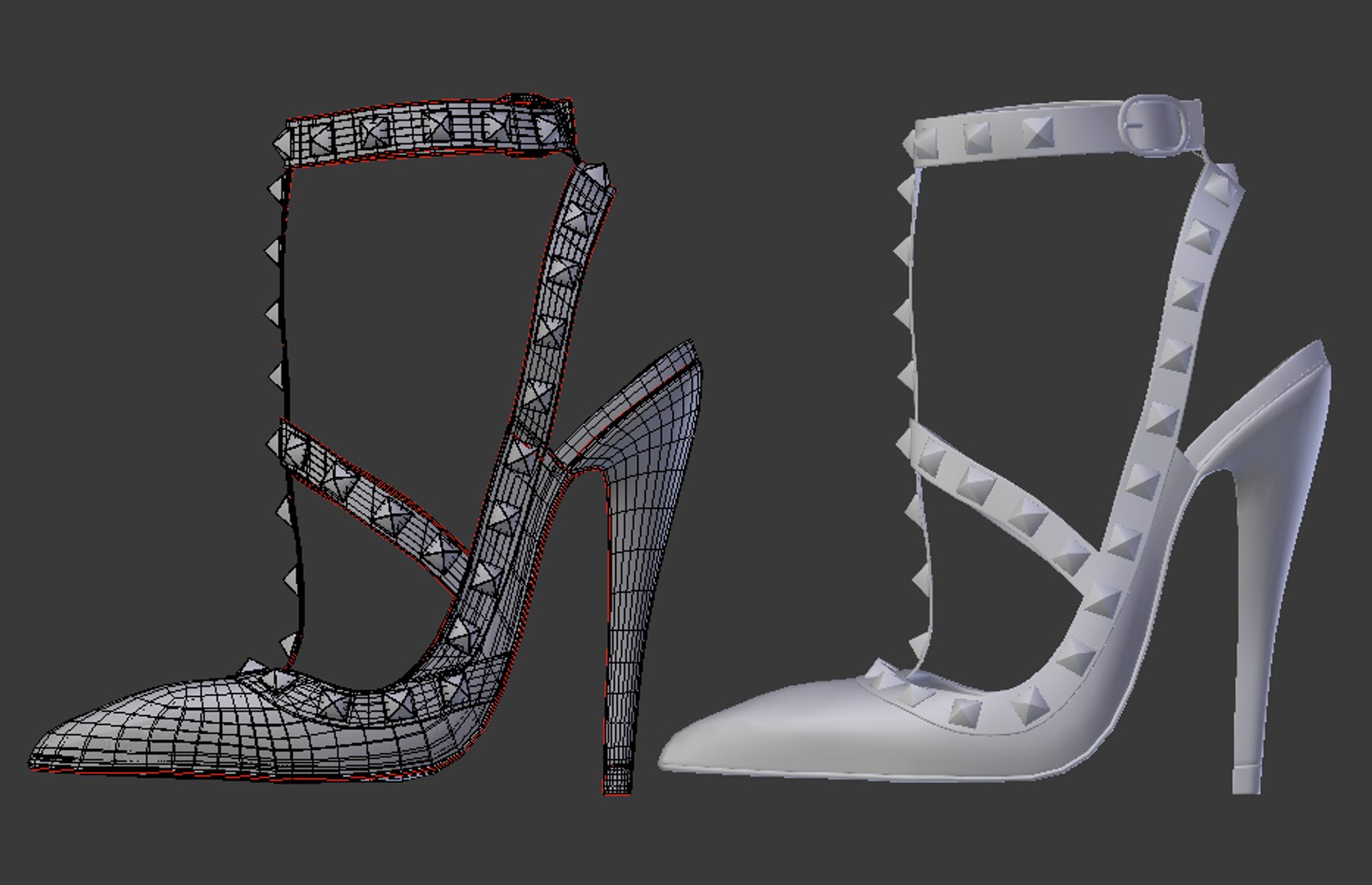 Studded Stilettos Model - TurboSquid 1160172