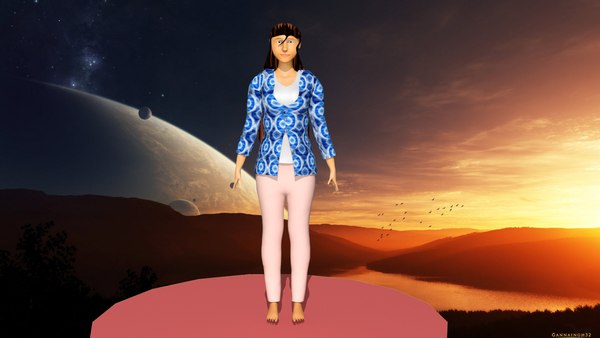 modelo 3d mujer en chaqueta irreal gratis - TurboSquid 1585672