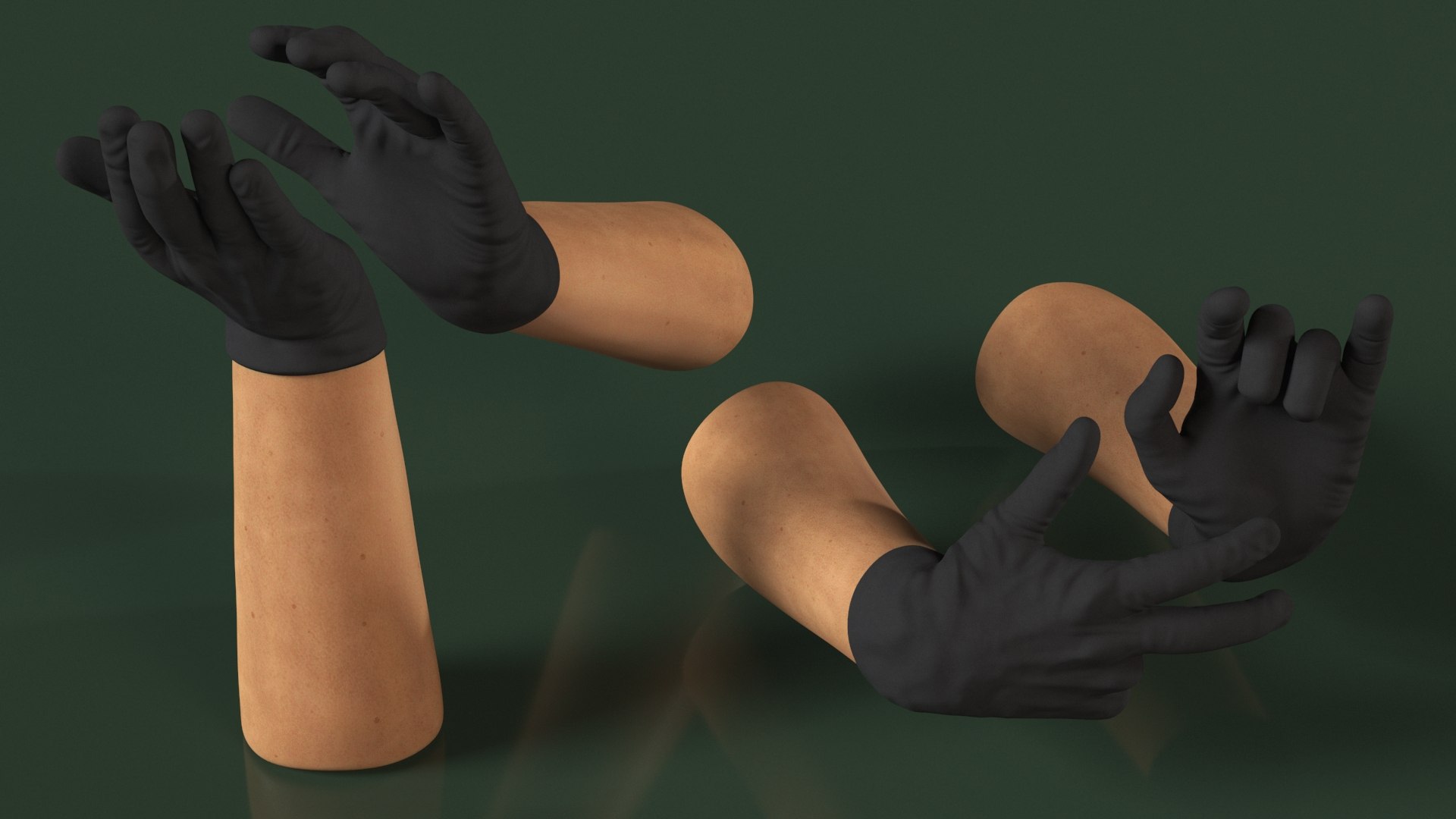 Gloved Hands Medical Black Rigged For Maya 3D Model - TurboSquid 2369015