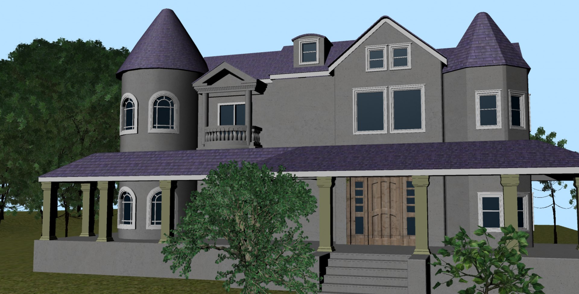 3D realistic mansion model - TurboSquid 1481333