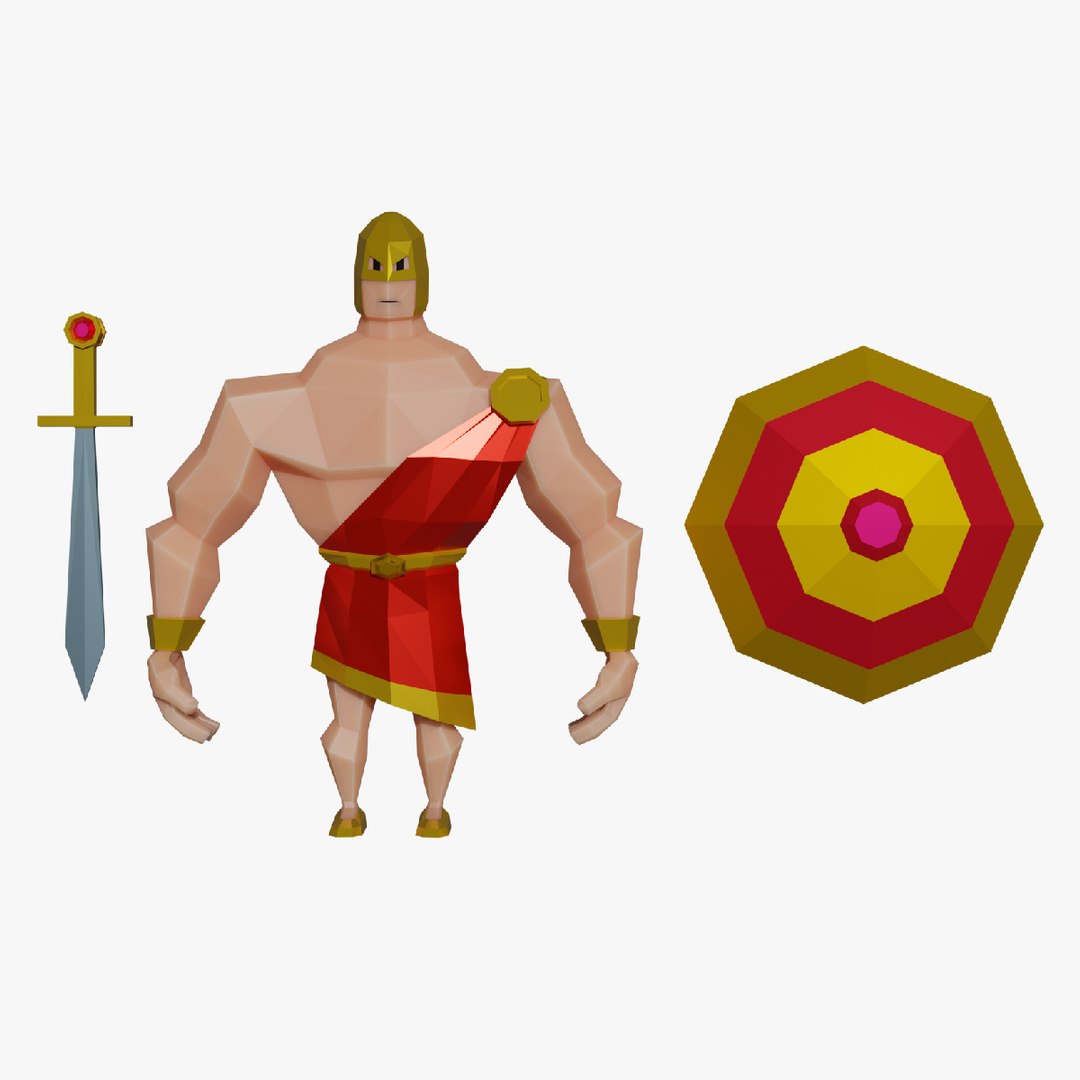 3D Low poly Greek Solider 3D model model - TurboSquid 1973879