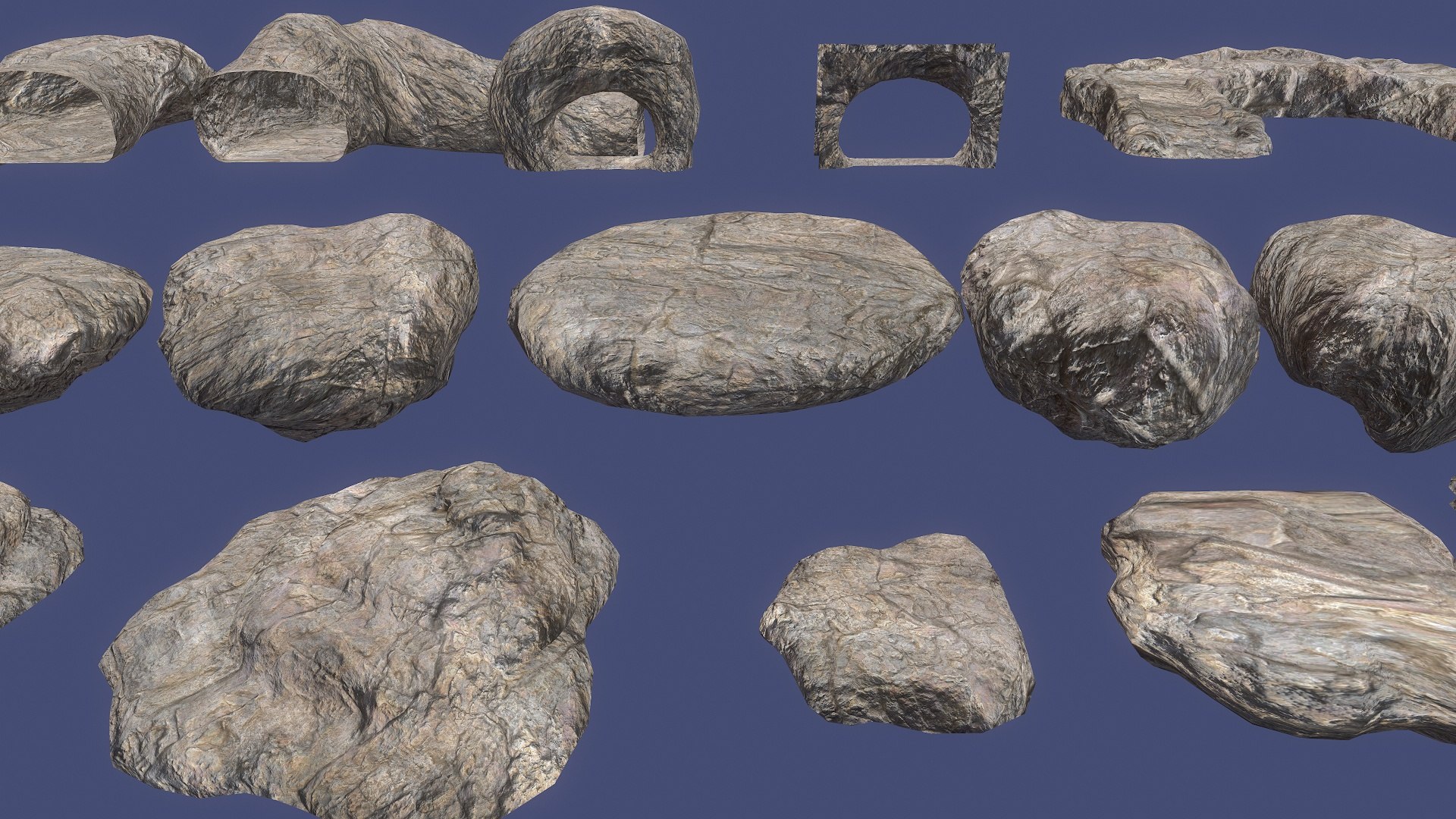 3D Low-poly Stones Model - TurboSquid 1713425