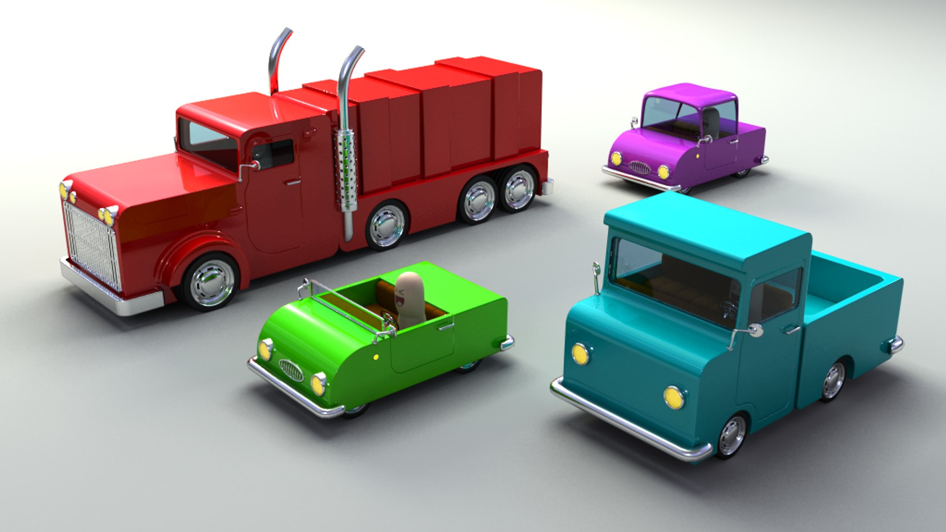 Rigged Vehicles 3d Model