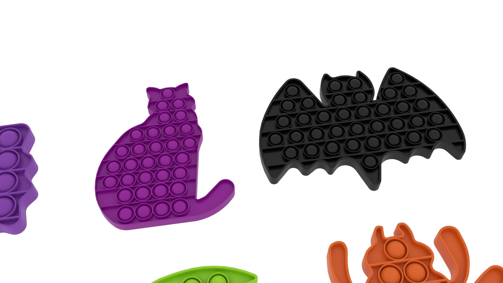 3D Halloween Pop It Fidget Toys Set - TurboSquid 1806502