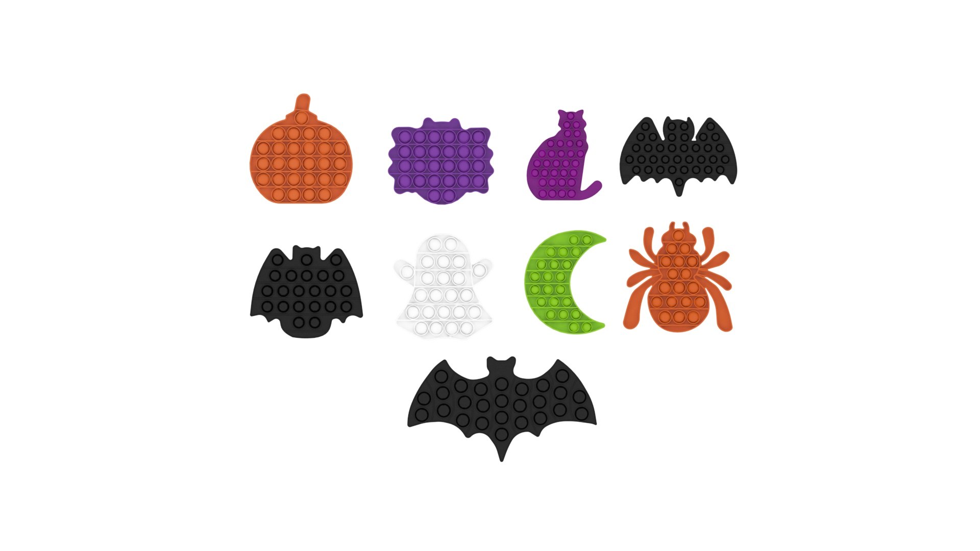 3D Halloween Pop It Fidget Toys Set - TurboSquid 1806502