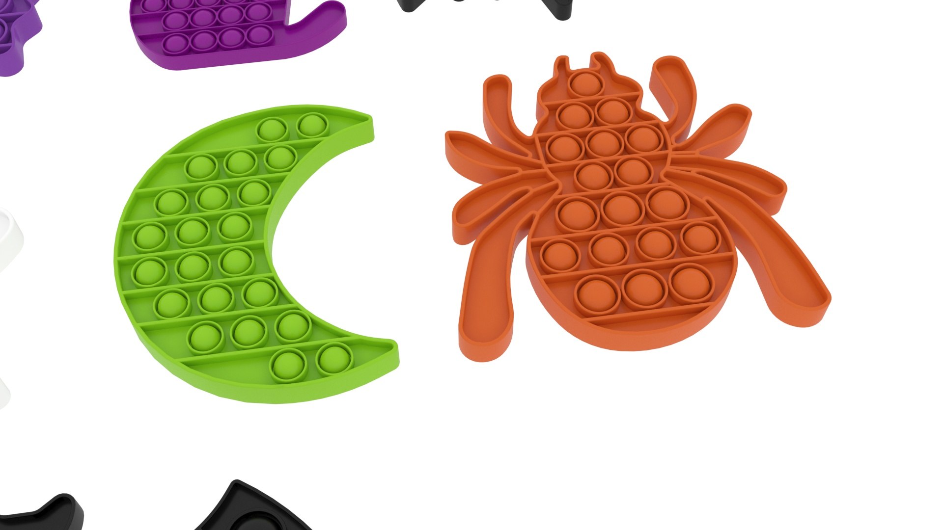 3D Halloween Pop It Fidget Toys Set - TurboSquid 1806502