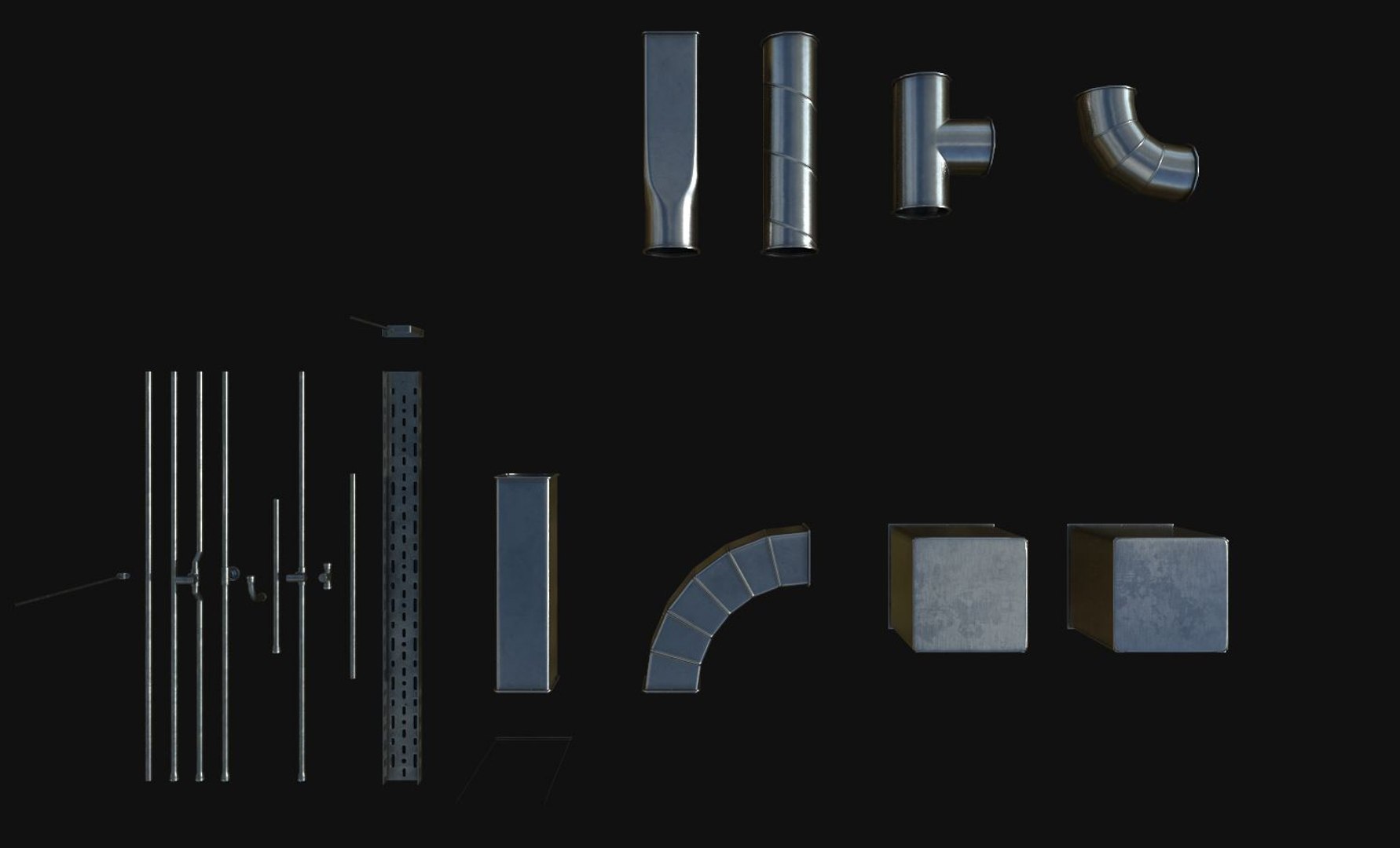 3D Model Modular Pipes Gutter - TurboSquid 1370875