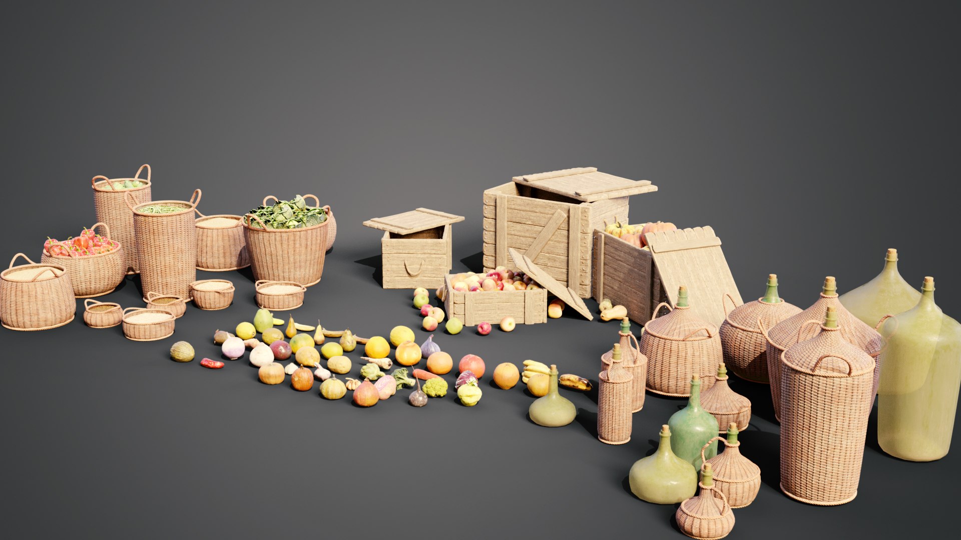 Medieval market prop collection 3D - TurboSquid 1847814