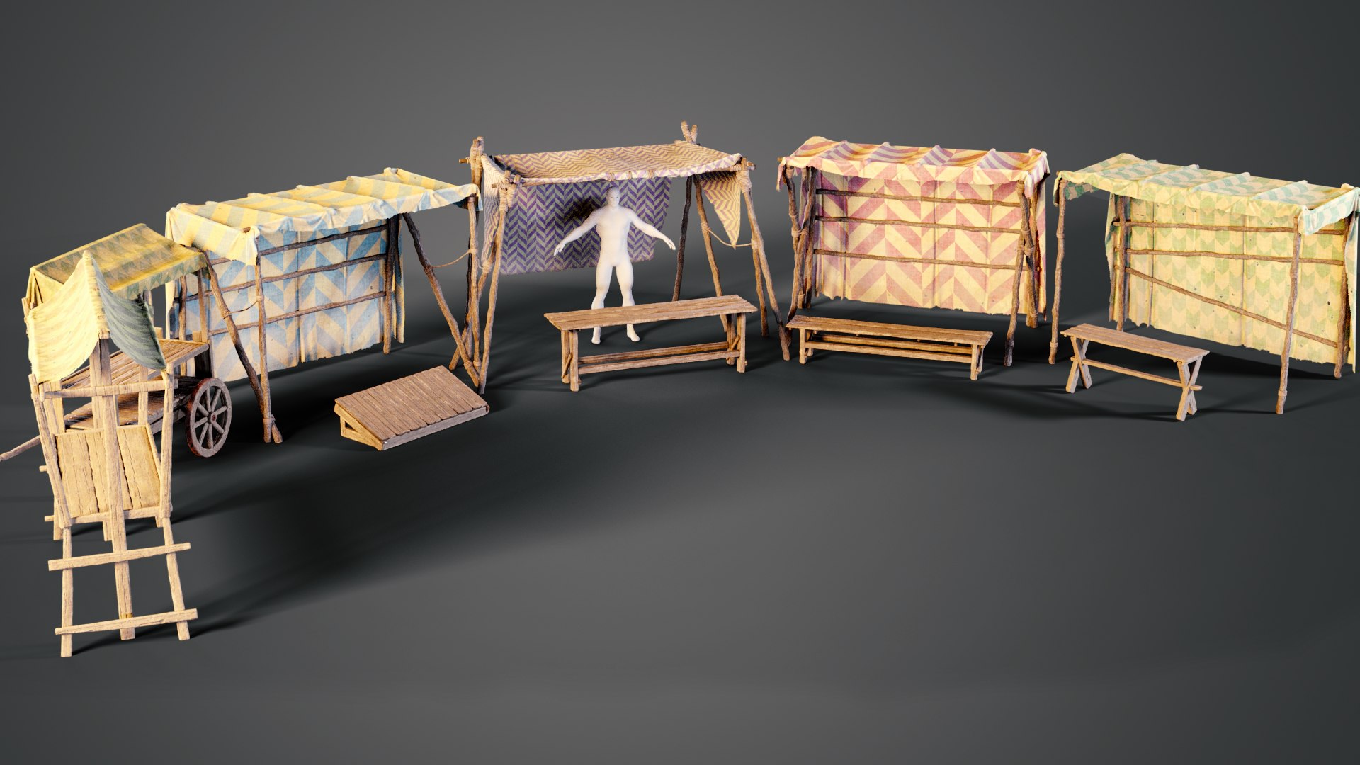 Medieval market prop collection 3D - TurboSquid 1847814