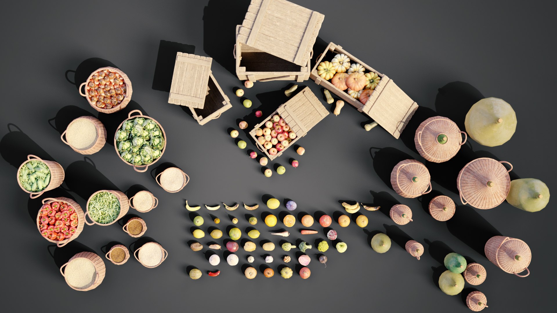 Medieval market prop collection 3D - TurboSquid 1847814