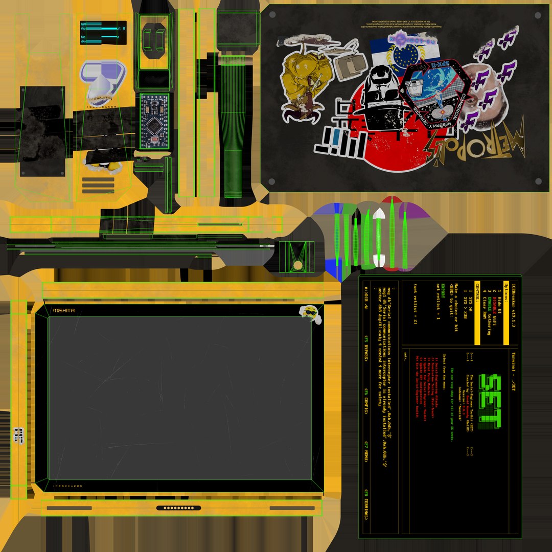 3D Cyberpunk Tablet ICE-Breaker PBR Game-ready - TurboSquid 1853109