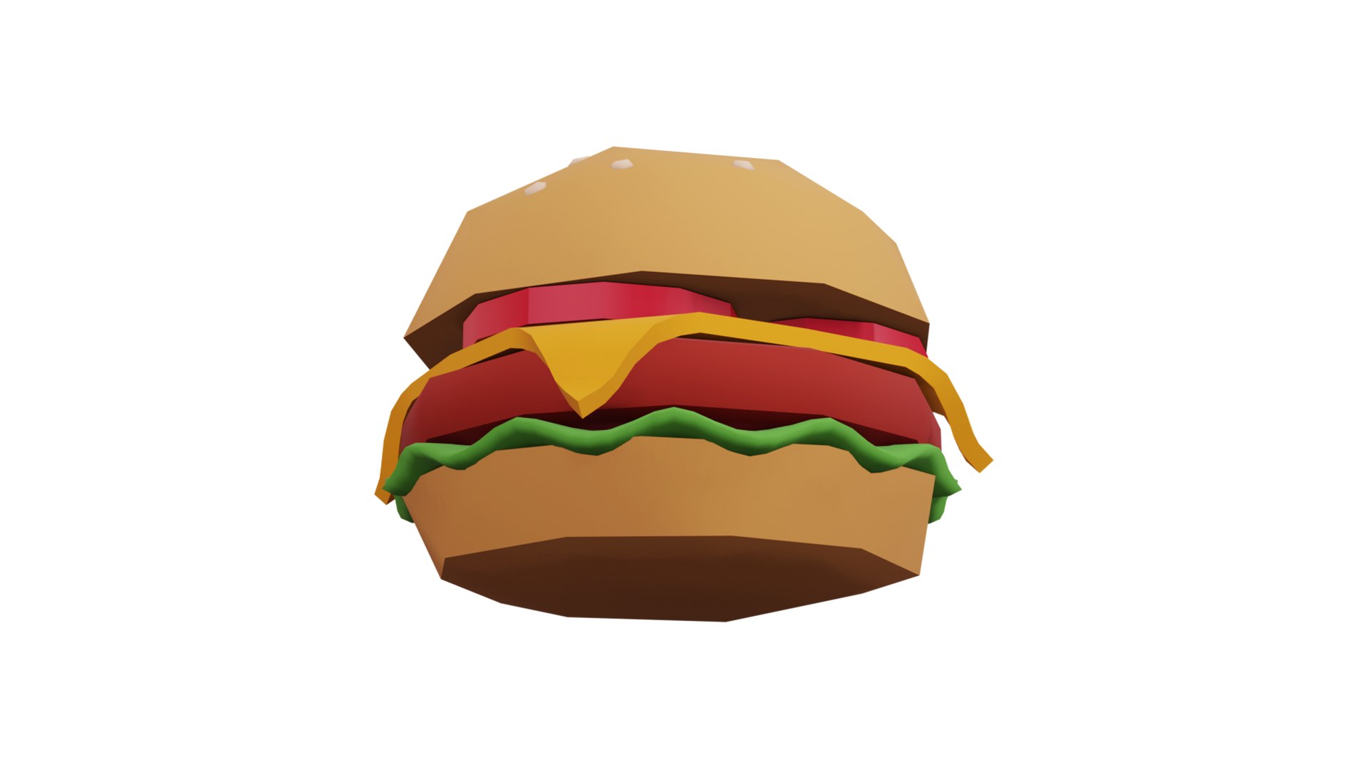 3D Model Low Poly Burger - TurboSquid 1893230
