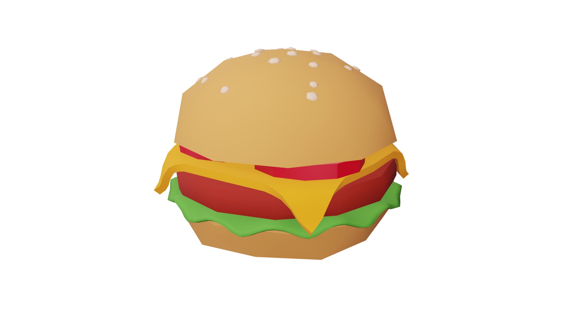 3D Model Low Poly Burger - TurboSquid 1893230