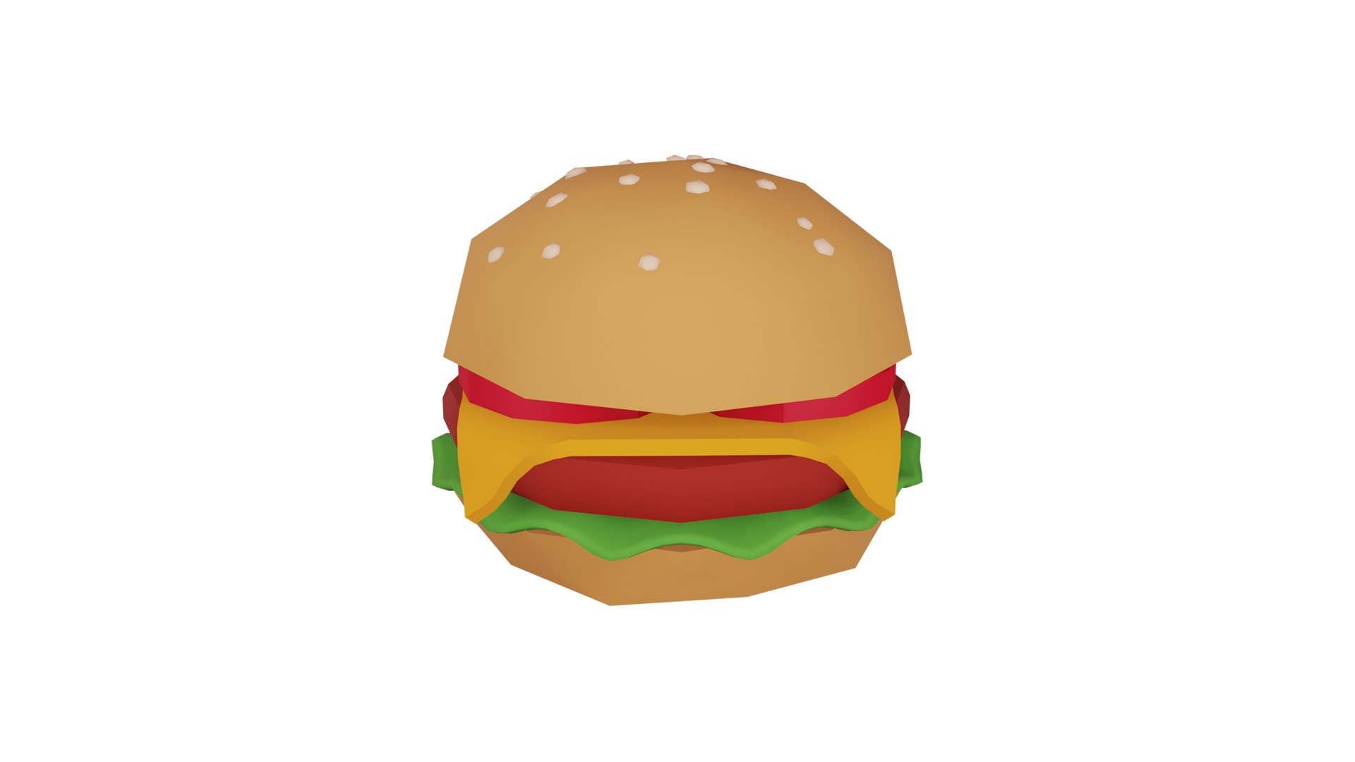 3D Model Low Poly Burger - TurboSquid 1893230