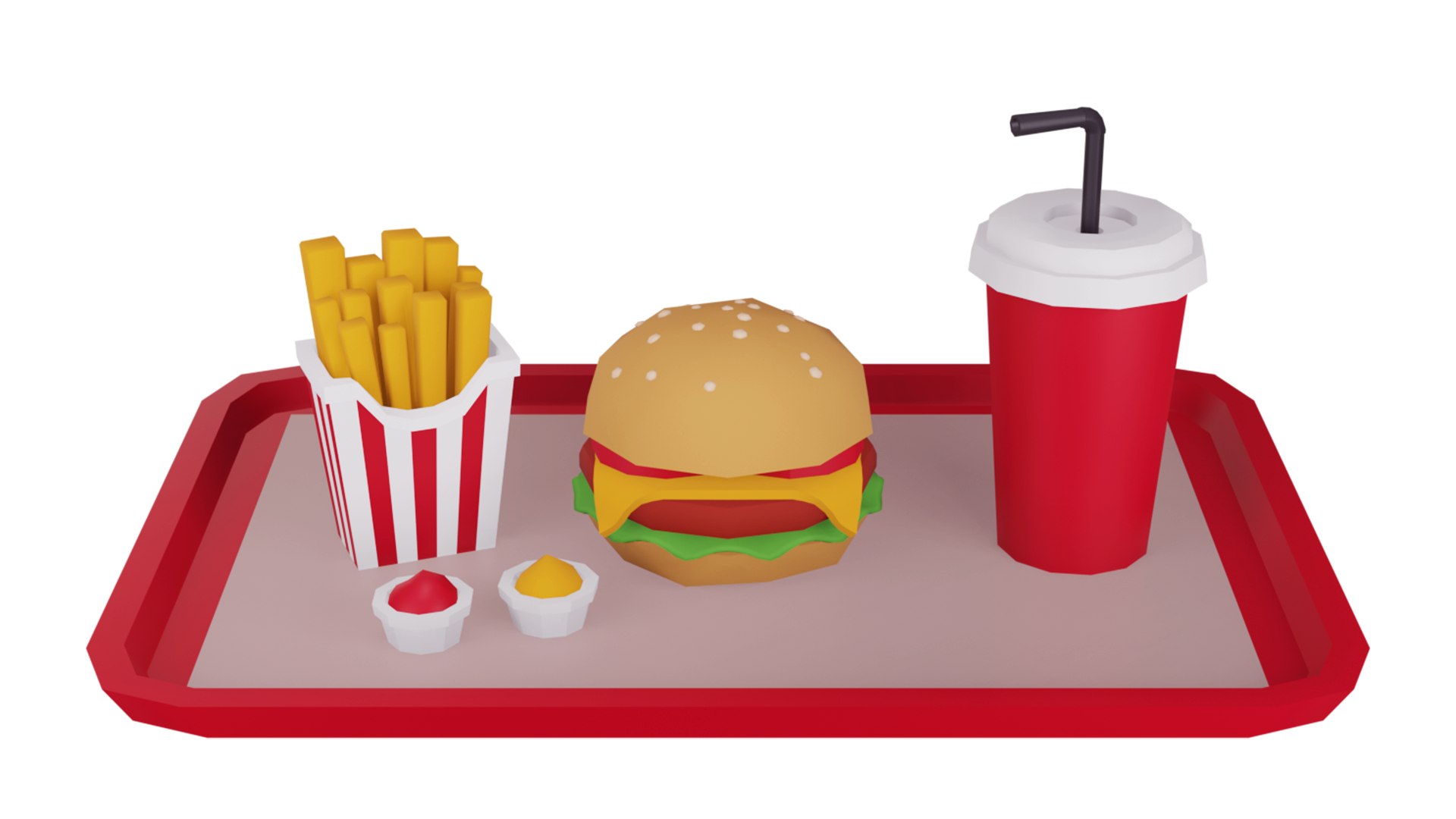 3D Model Low Poly Burger - TurboSquid 1893230