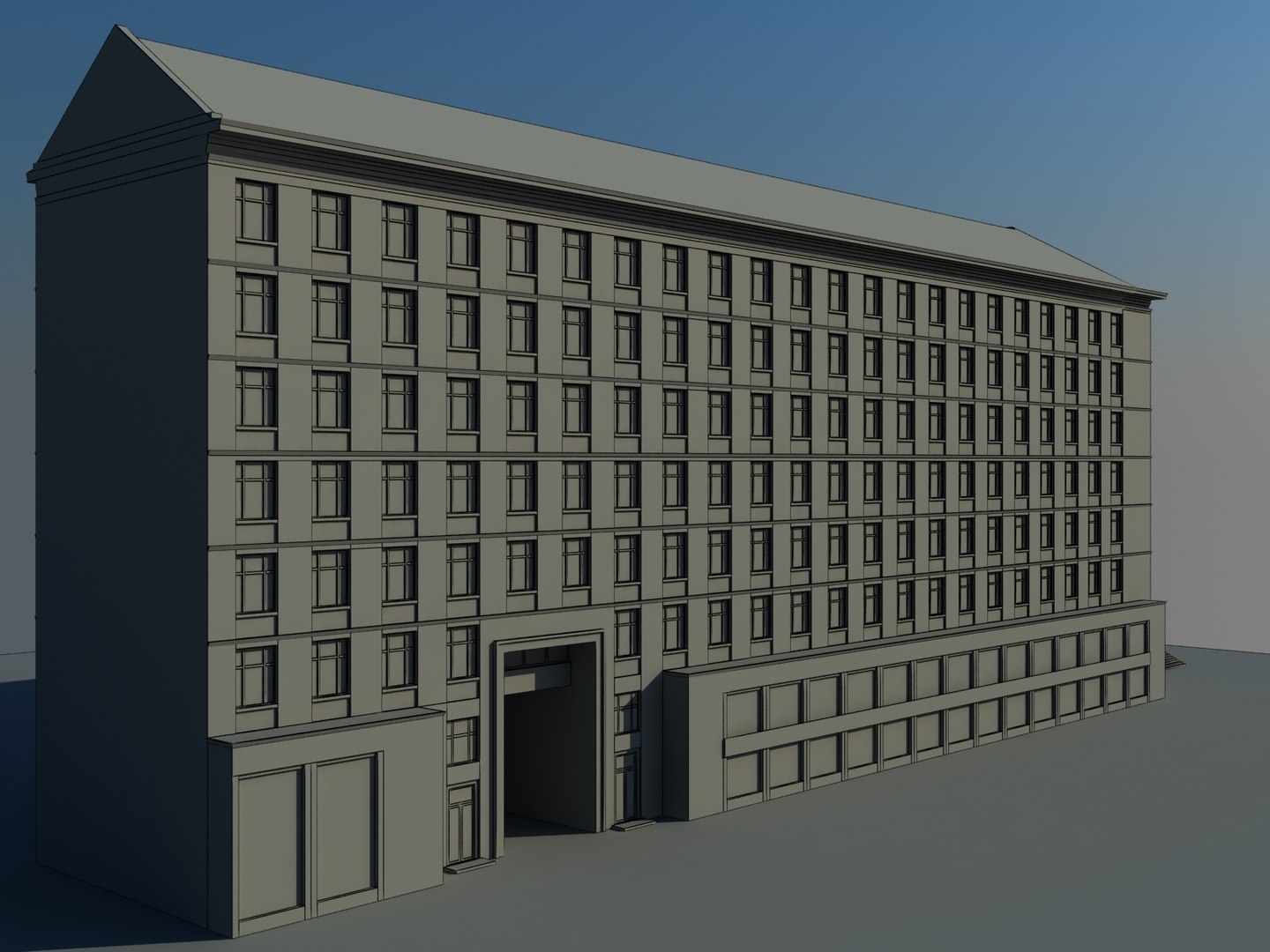 Administrative Building Classic Style 3d Model