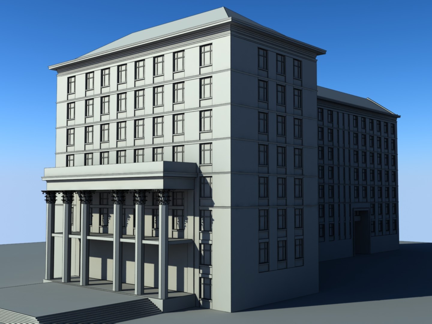 Administrative Building Classic Style 3d Model
