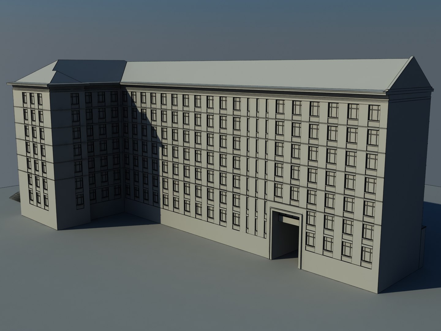 Administrative Building Classic Style 3d Model