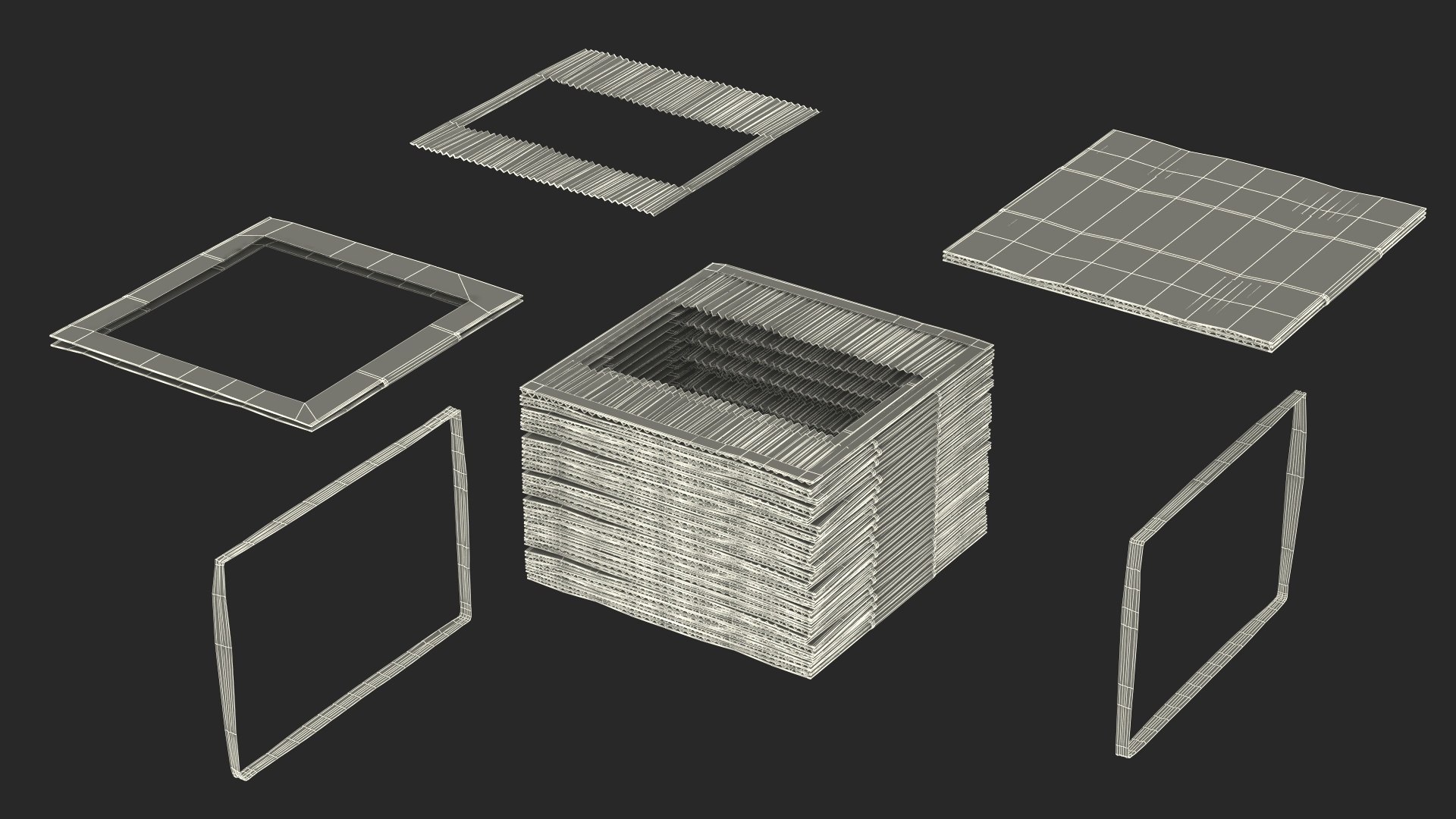 Stack of Folded Cardboard Boxes 3D - TurboSquid 2135019