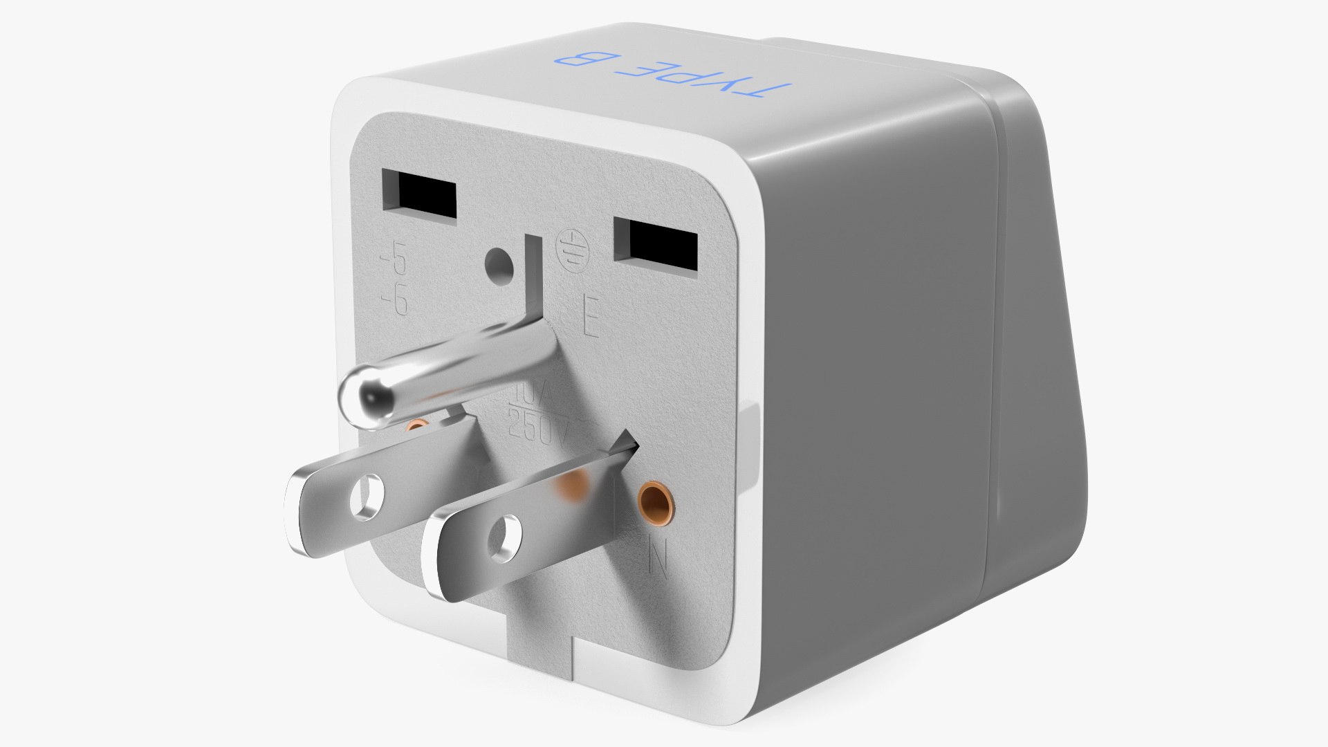 3D model Type B Travel Plug Adapter White - TurboSquid 1838065