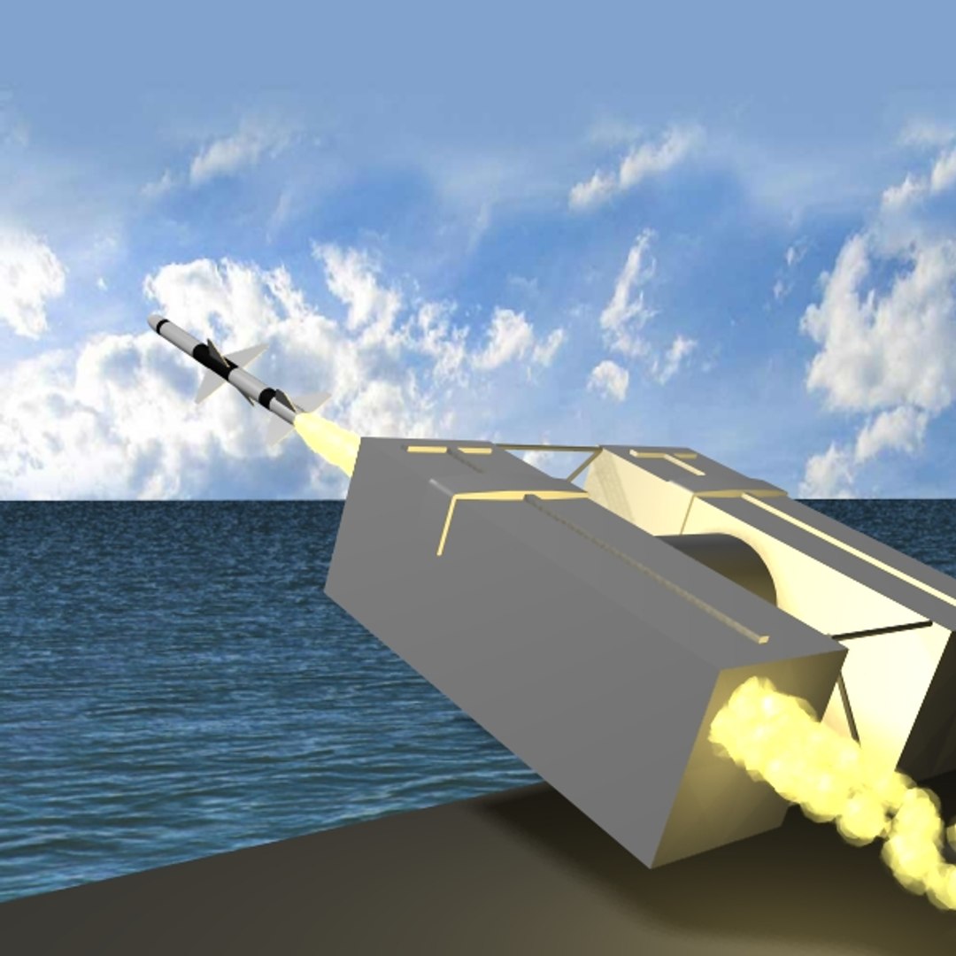 Navy Sea Sparrow Missile Launcher 3d Model