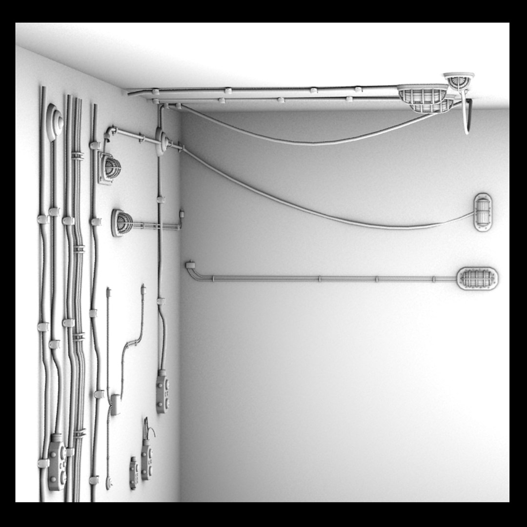 cables wall 3d model