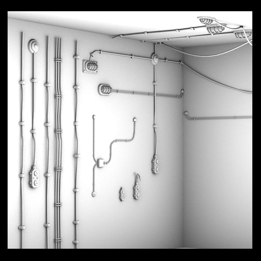 cables wall 3d model