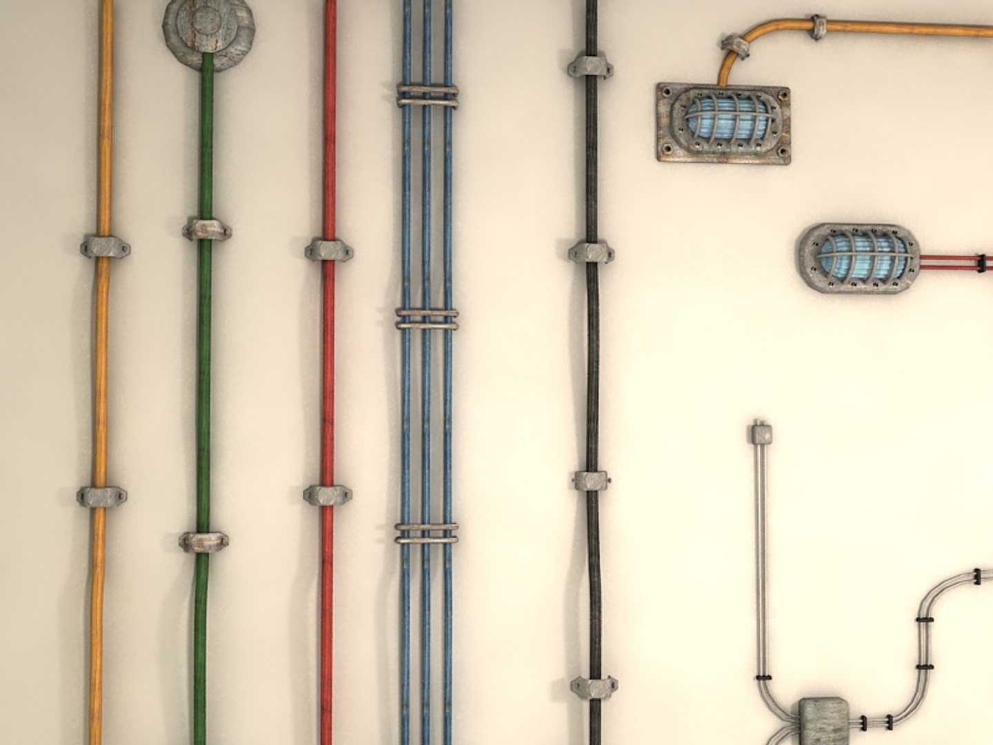 cables wall 3d model