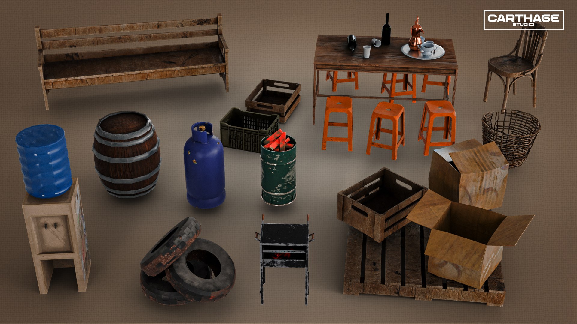 3D Arabic Street Props Model - TurboSquid 2344636