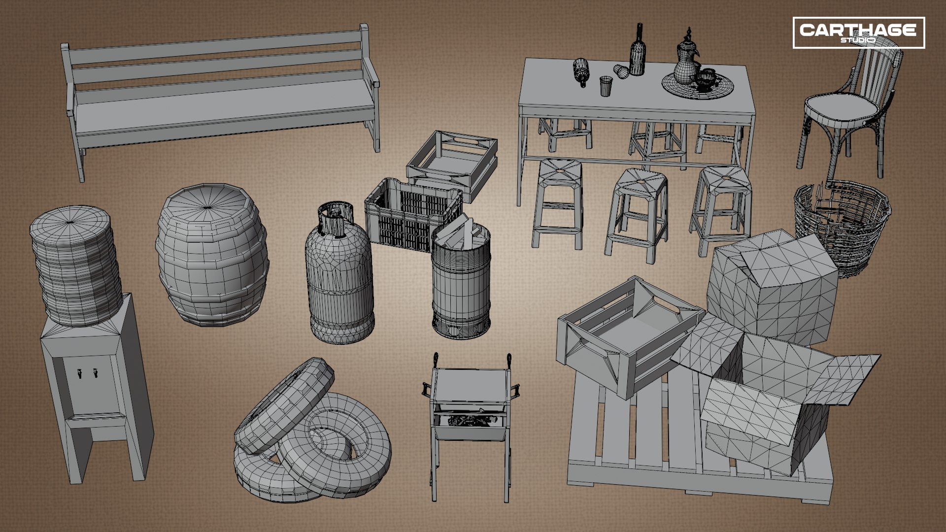 3D Arabic Street Props Model - TurboSquid 2344636