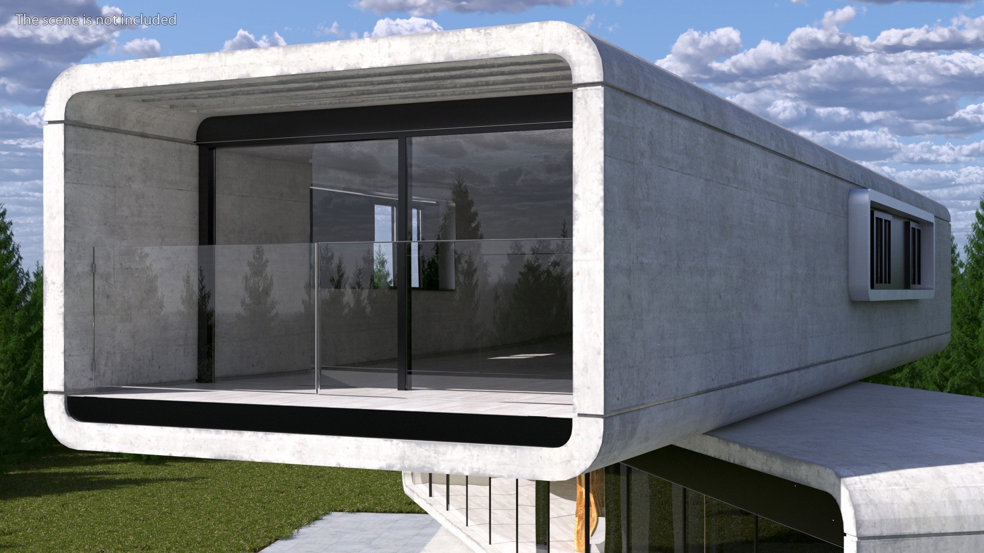 Modern Concrete House 3D model - TurboSquid 2020861